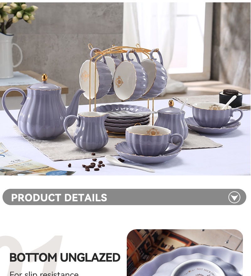 Sweejar Porcelain Tea Sets British Royal Series 8 OZ Cups& Saucer ...