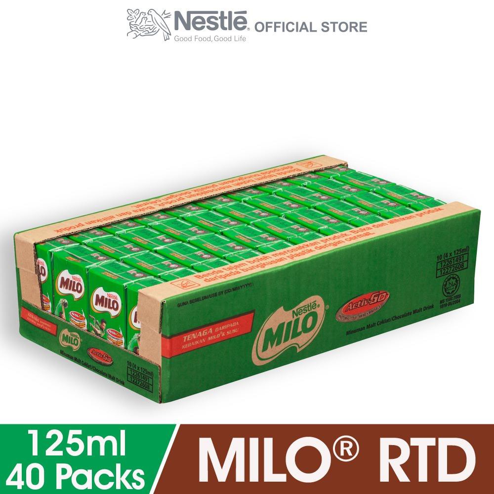 Nestle Milo Active-Go UHT Chocolate Malt Drink 10x4x125ml (40 Pack Box ...