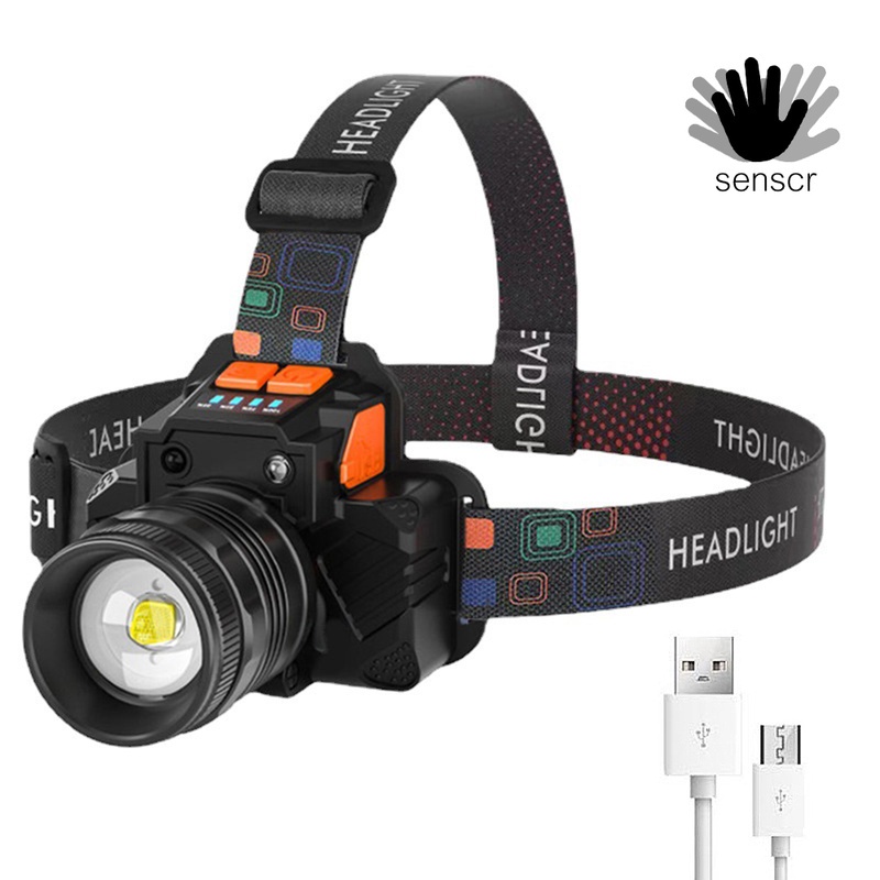 5W LED Headlight/1200mAH Battery USB Rechargeable Power Bank/ Function ...