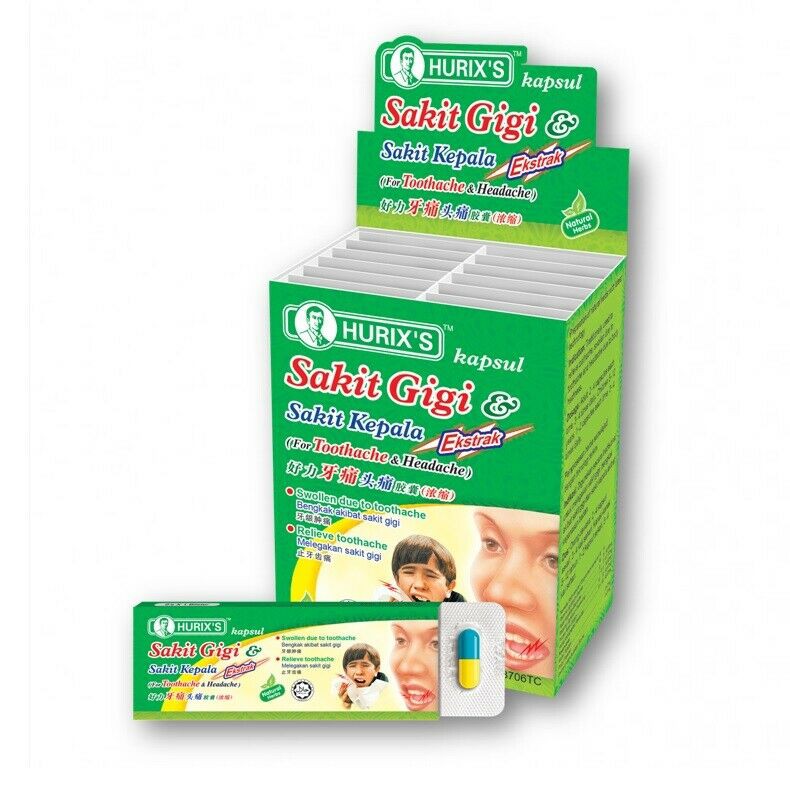 HURIX'S KAPSUL SAKIT GIGI & SAKIT KEPALA (EKSTRAK) HURIX'S TOOTHACHE ...