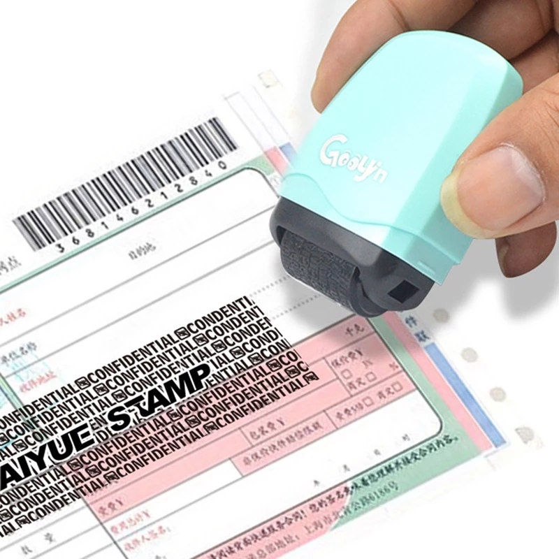 Security Hide ID Code Roller Garbled Self Inking Rubber Stamps Identity ...