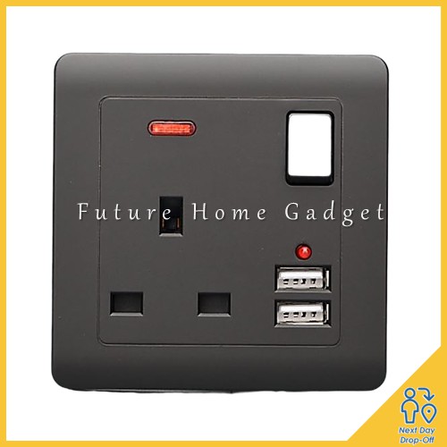【READY STOCK】Wall Socket USB Switch with USB Port (2X USB Port ...