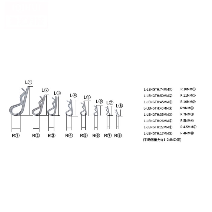 🌟100pcs🌟Zinc plated R Clip R cotter pin hitch pin tractor R type spring ...