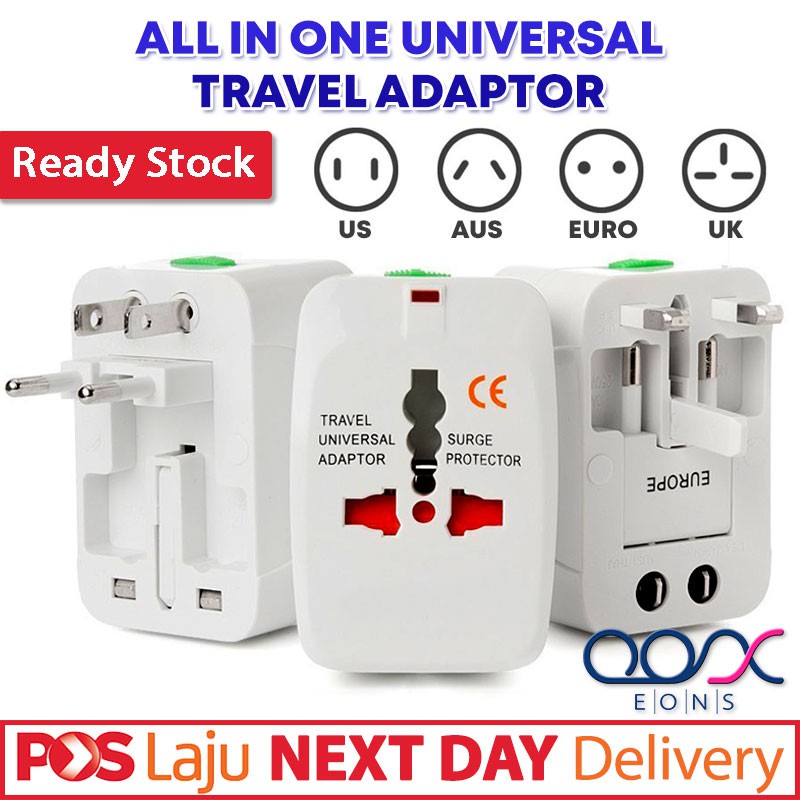 LOCKABLE Universal Travel Adapter 2 USB Port EU /UK /US /AU Pure Copper ...