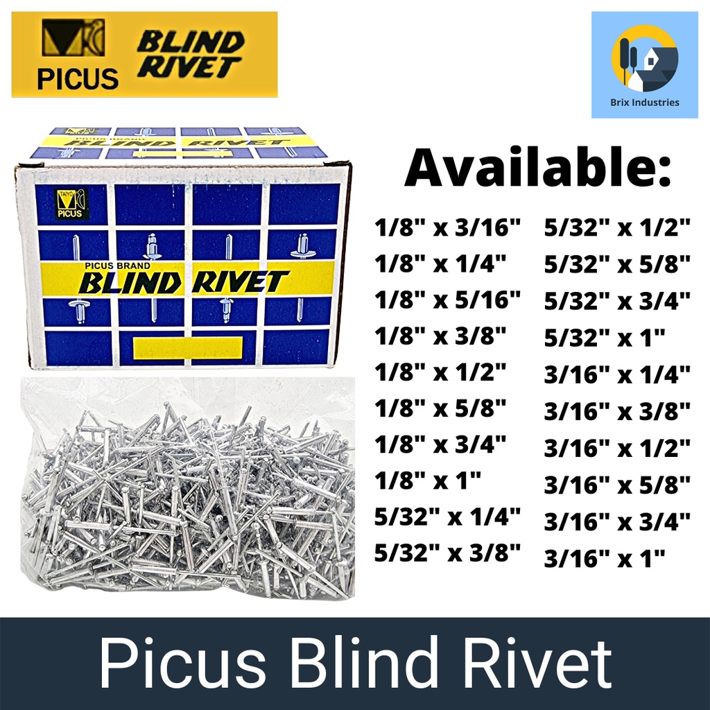 Picus Blind Rivets Sold Per Box (Size of your Choice) | Shopee Malaysia