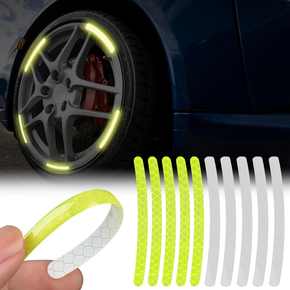 20pcs Car Wheel Rim Reflective Sticker / Luminous Tire Safety Warning ...