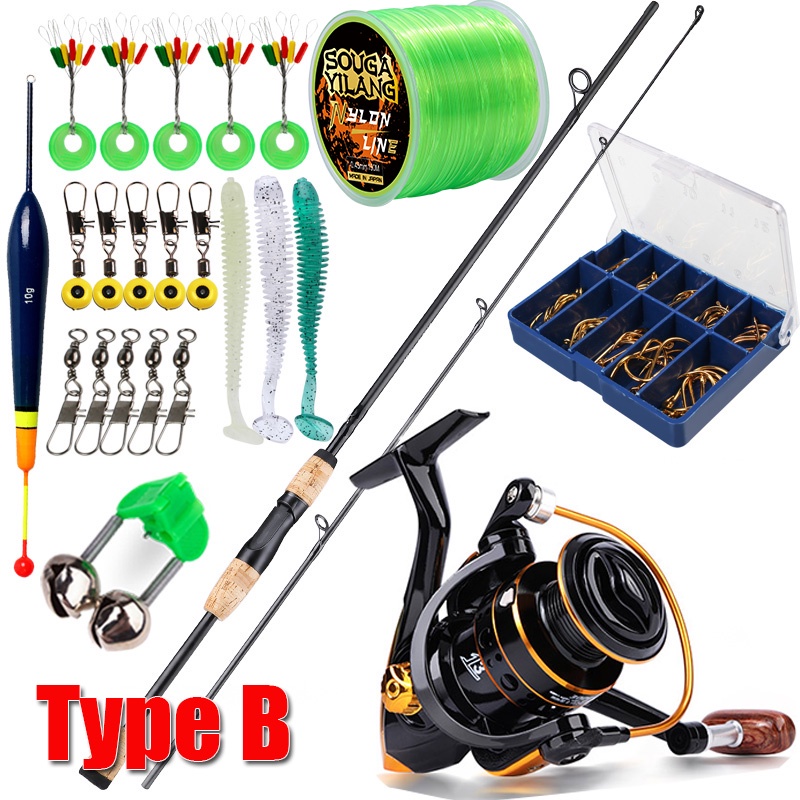 Sougayilang Spinning Fishing Rod 3 StyleFishing Reel With Fishing Line ...