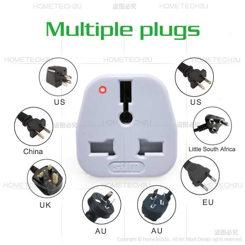SUM Universal Adapter Adaptor China Plug 2 Pin to 3 Pin Plug converter ...
