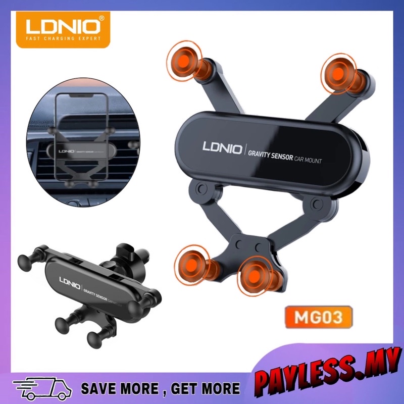 LDNIO MG03 GRAVITY SENSOR MECHANICAL AIR VENT CAR MOUNT PHONE HOLDER ...