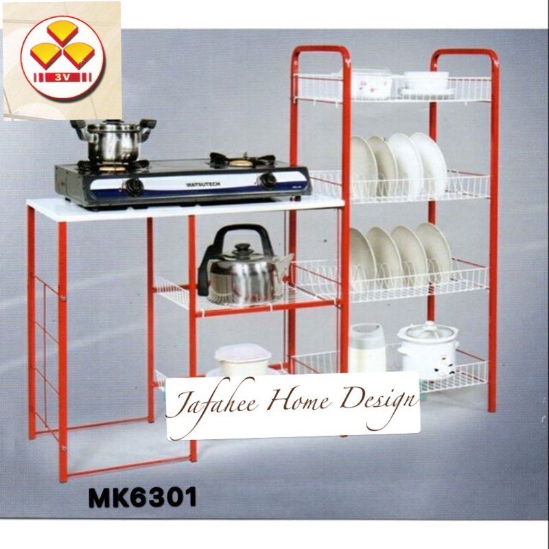 JFH 3V MK6301 Anti-Rust Strong Kitchen Stove Rack With Storage/Gas Rack ...