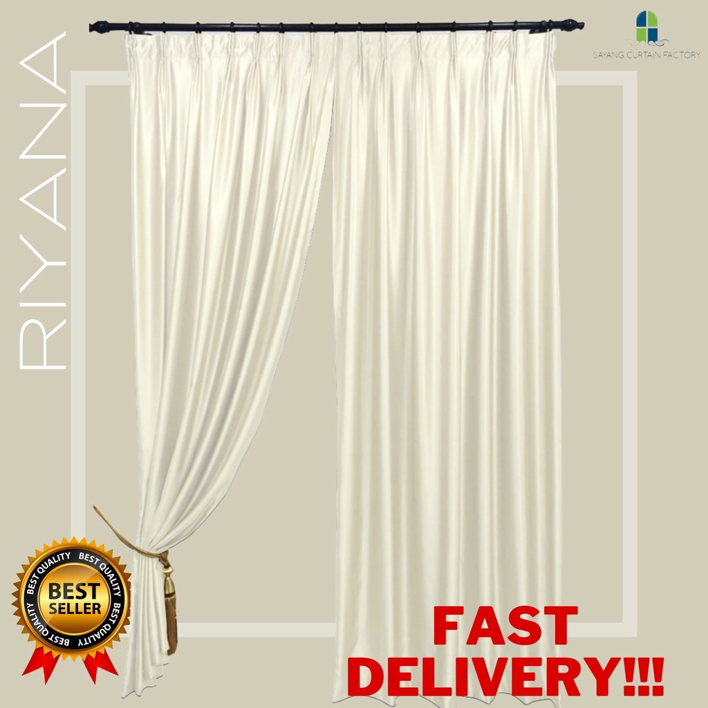 CREAM-SHORT SIZE-LANGSIR READYMADE UNTUK TINGKAP, PINTU BILIK DAN ...