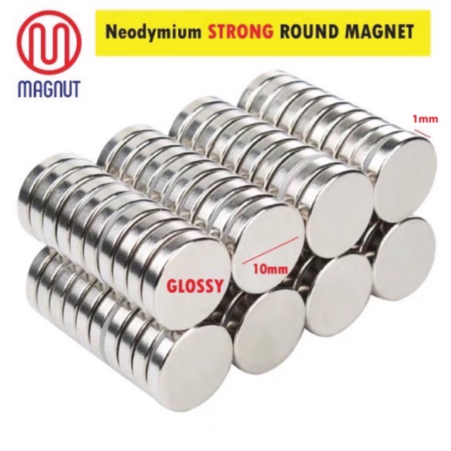 1 pieces (10mm x 1mm ) Magnet Bulat Neodymium / Neodymium Round Magnet ...