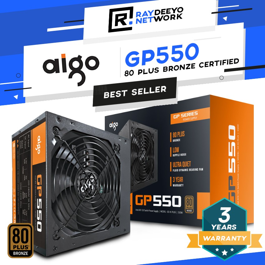 Aigo GP650/GP550 650W/550W Power Supply Unit [80 Plus Bronze Certified ...