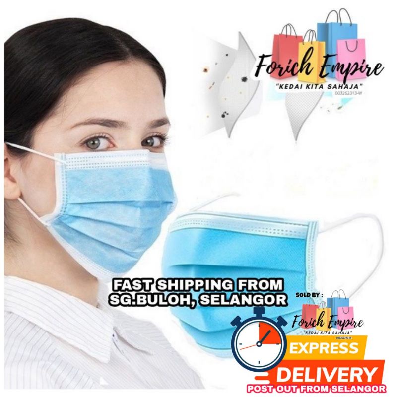 CW 50pcs 3 Layer Disposable Face Mask Non Woven | Shopee Malaysia