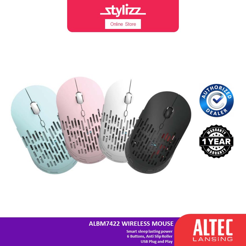 ALTEC LANSING ALBM7422 WIRELESS MOUSE - SMART SLEEP LASTING POWER, 6 ...