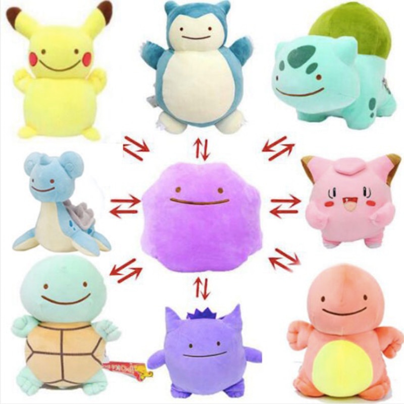 Pokemon Ditto Reversible Pillow Cushion Transform into Pikachu Snorlax ...