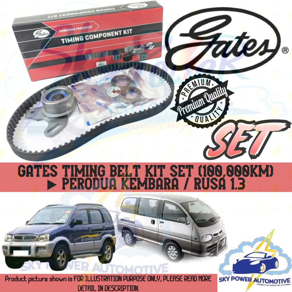 PERODUA KEMBARA / RUSA 1.3 GATES TIMING BELT KIT SET (100,000KM ...