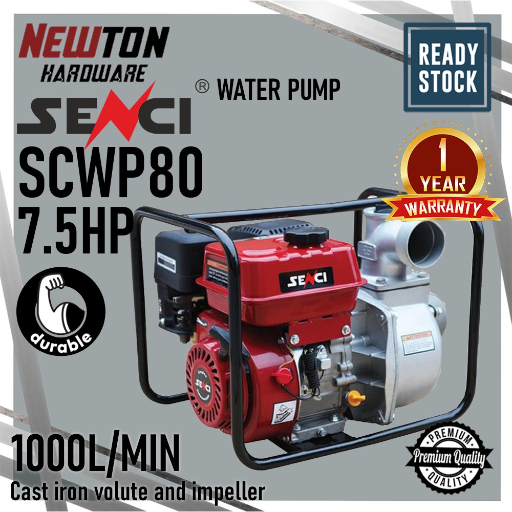 ''SENCI'' SCWP80 PETROL ENGINE WATER PUMP 7.5HP 1000L/MIN | Shopee Malaysia
