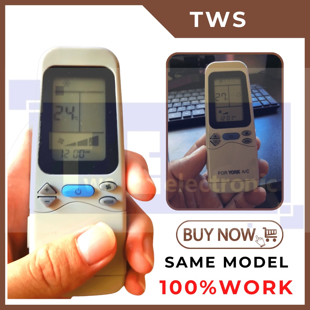 TWS York Air Cond Conditioner Aircon AirCond Remote Control YK3 YK03 ...