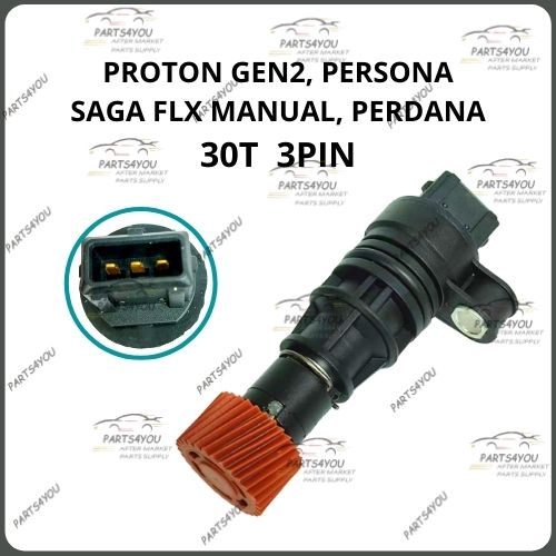 30T SPEED SENSOR PROTON GEN 2, PERSONA, PERDANA, EXORA CPS (30 Gigi/ 30T) 3Pin SPEEDO METER ...