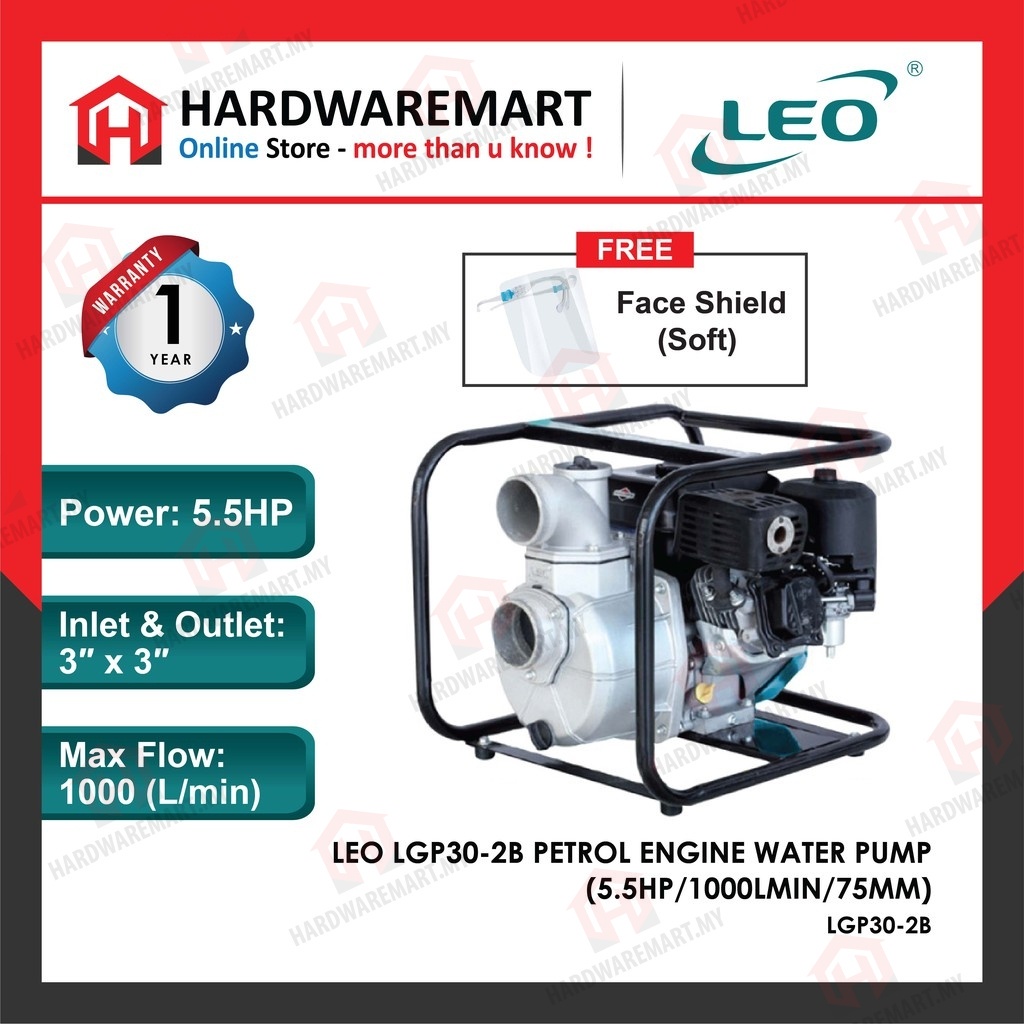 LEO LGP30-2B Petrol Engine Water Pump Pam Air Enjin Kilang 水泵 (5HP/1000Lmin/75mm) | Shopee Malaysia