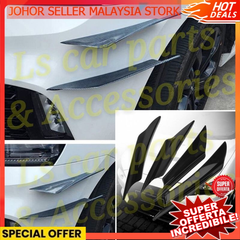 Side Vent Canard Diffuser Trim Shark Bumper Lip Guard Protection Plate ...