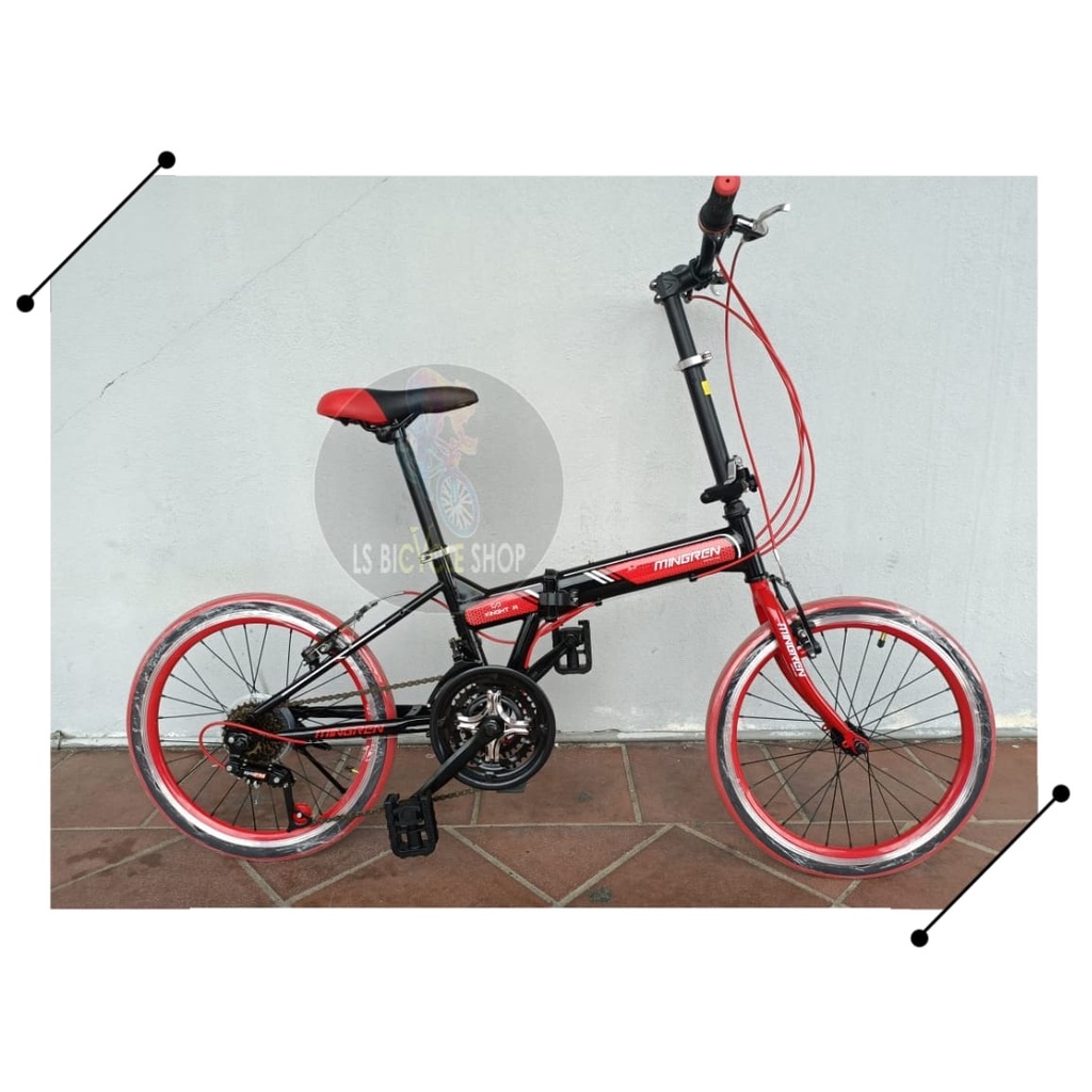 20 INCH FOLDING BIKE WITH 21 SPEED GEAR SET AND 20x1.35 COLOUR TYRE ...
