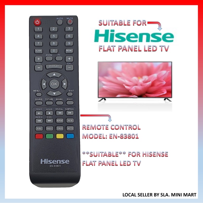 HISENSE FLAT PANEL LED TV REMOTE CONTROL EN-83801 (FOR HISENSE REPLACEMENT) | Shopee Malaysia