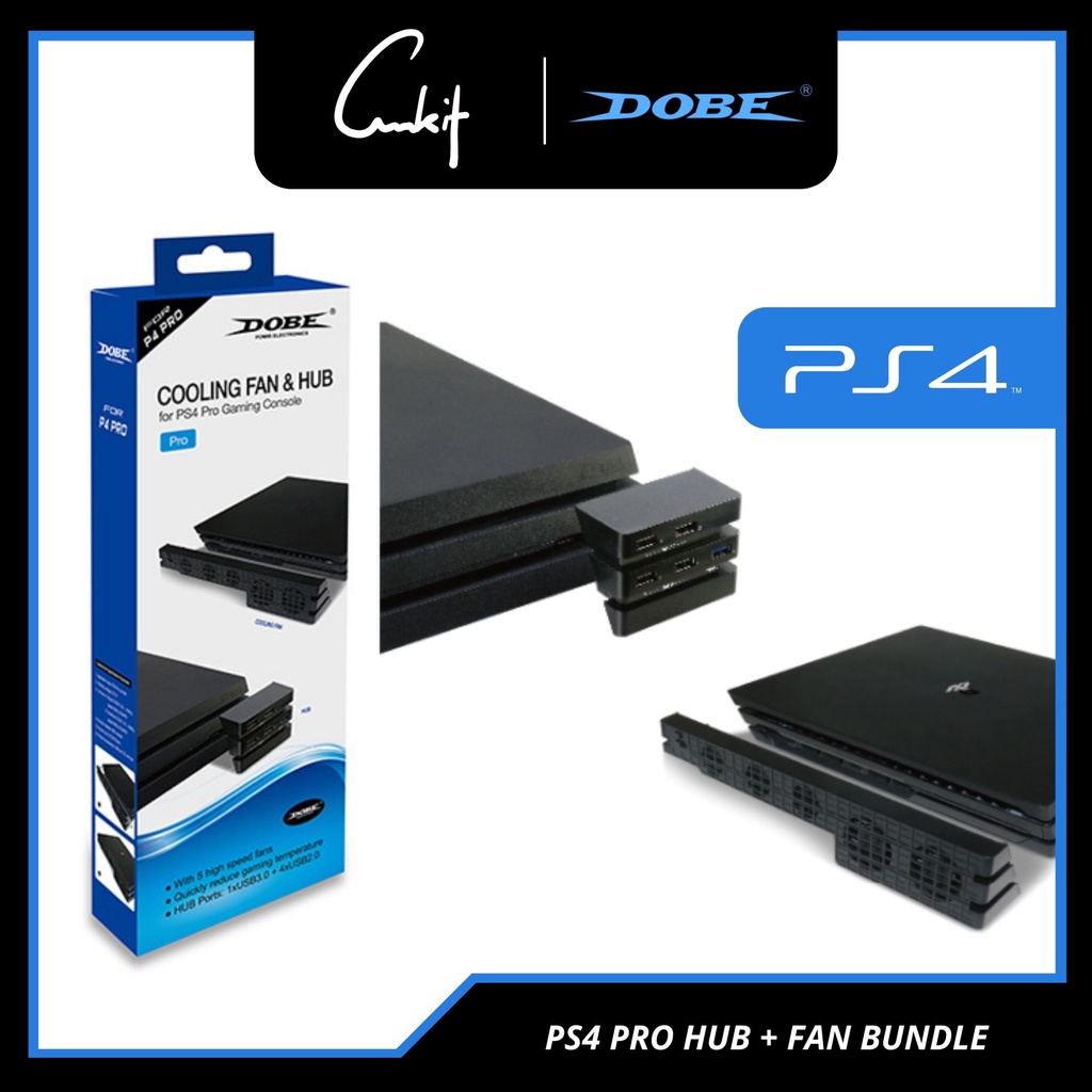 06.06 SALE 】DOBE PS4 PRO 5 Fan Cooling Fan + PS4 PRO USB 5 Port USB 2.0 ...