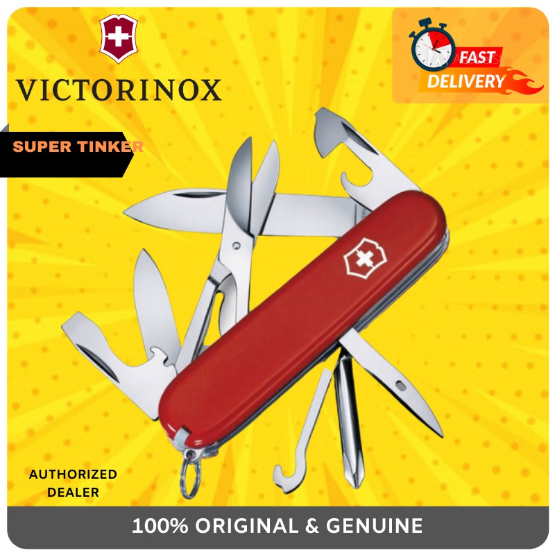 🔥100% ORIGINAL🔥 Victorinox Super Tinker Red Multitool Pocket Knife 1. ...
