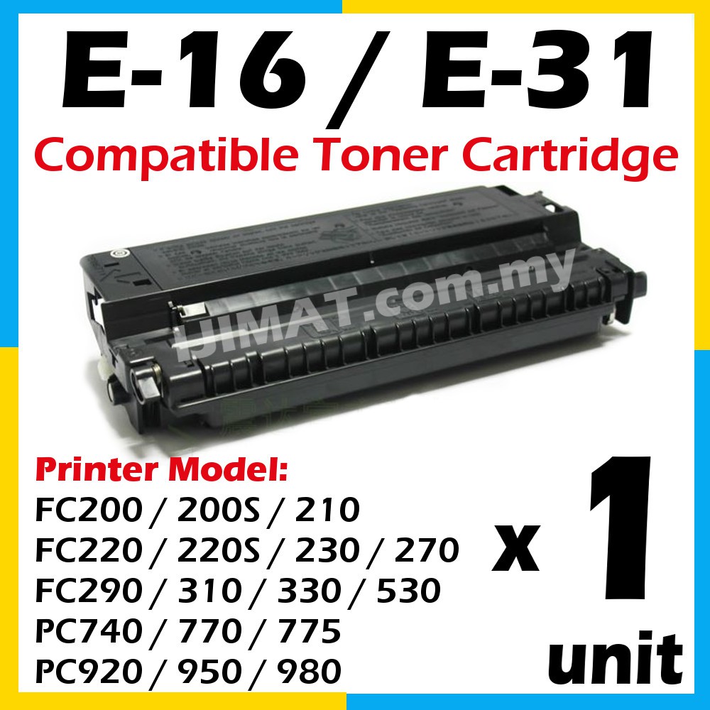 Compatible To Canon E-16 Cartridge E16 E31 FC-200 FC200 FC-210 FC210 FC ...