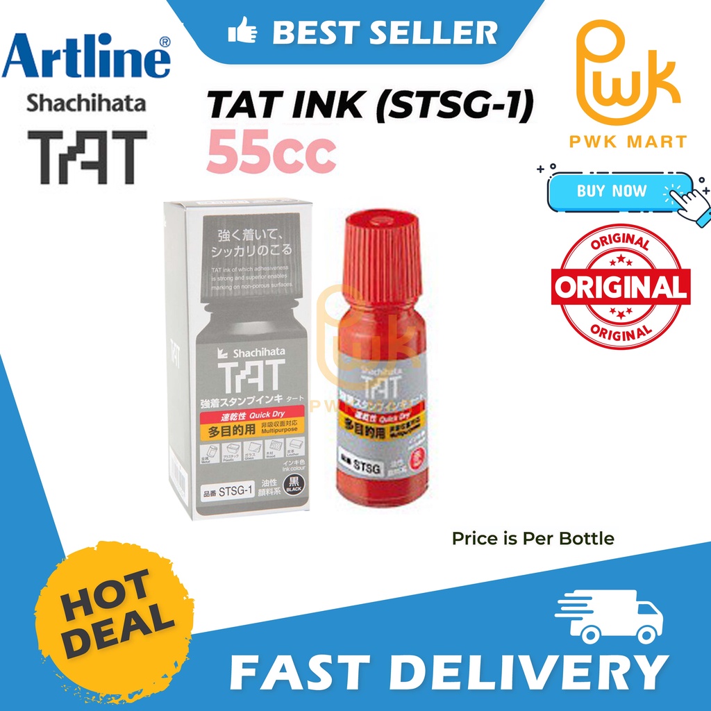 Shachihata TAT STSG-1 (55ml) REFILL Ink - Black/Blue/Red/Green (Quick Dry Ink)-1's | Shopee Malaysia