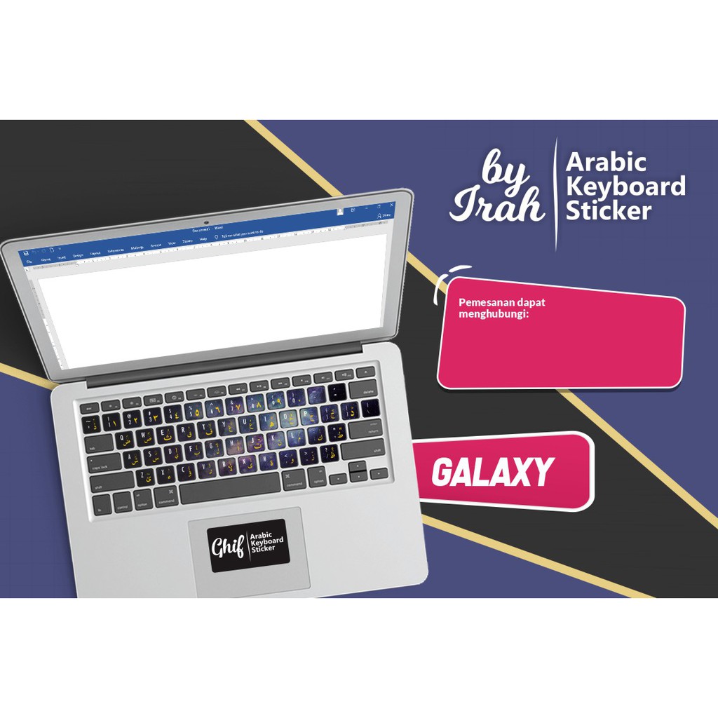 KEYBOARD STICKER ARABIC RUMI ALPHABET GALAXY WITH FREE GIFT | Shopee ...