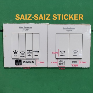 [READYMADE] STICKER LABEL SUIS BERTULIS & BERGAMBAR / LABEL WALL SWITCH ...