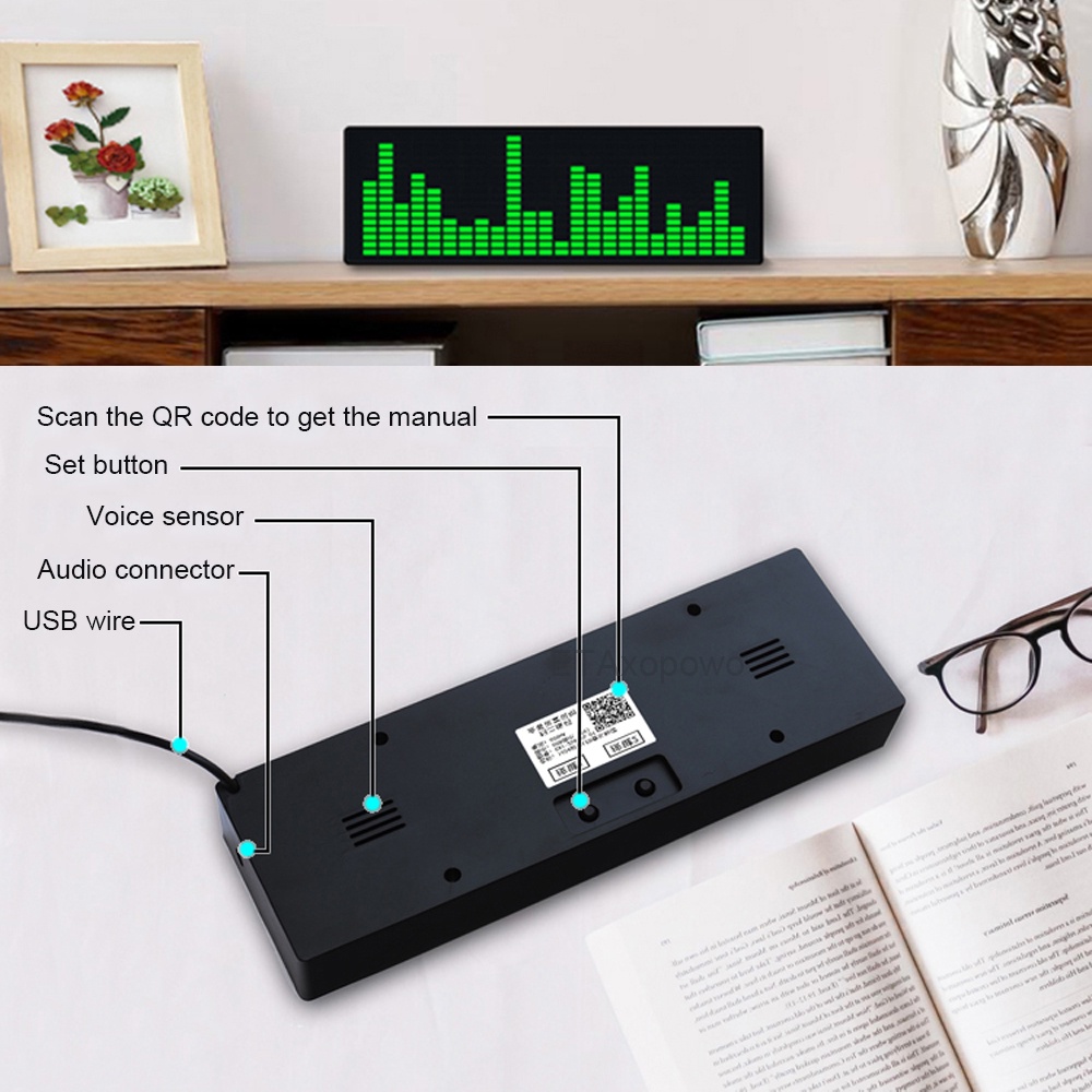 Multifunctional LED Music Spectrum Rhythm Lights Voice Sensor 1624 RGB ...