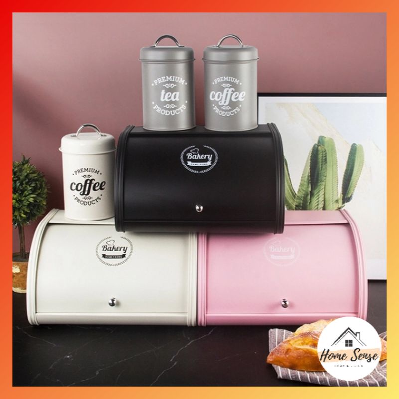 French Bread Box Storage Bread Bin Metal Bread Container Food Storage ...