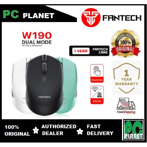 Fantech W190 Dual Mode 2.4GHZ Bluetooth Wireless Silent Mouse | Shopee ...