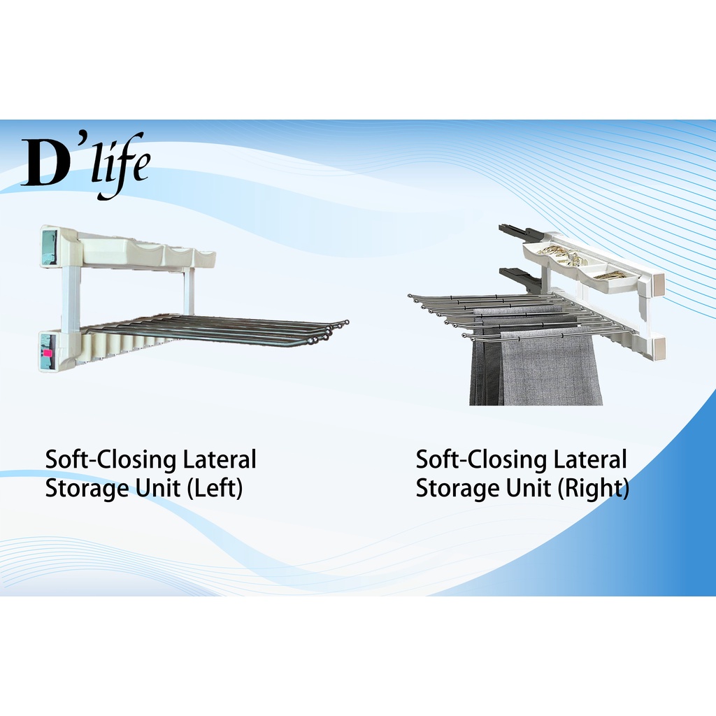 D'Life Wardrobe cabinet furniture modern soft close pull out pants rack ...