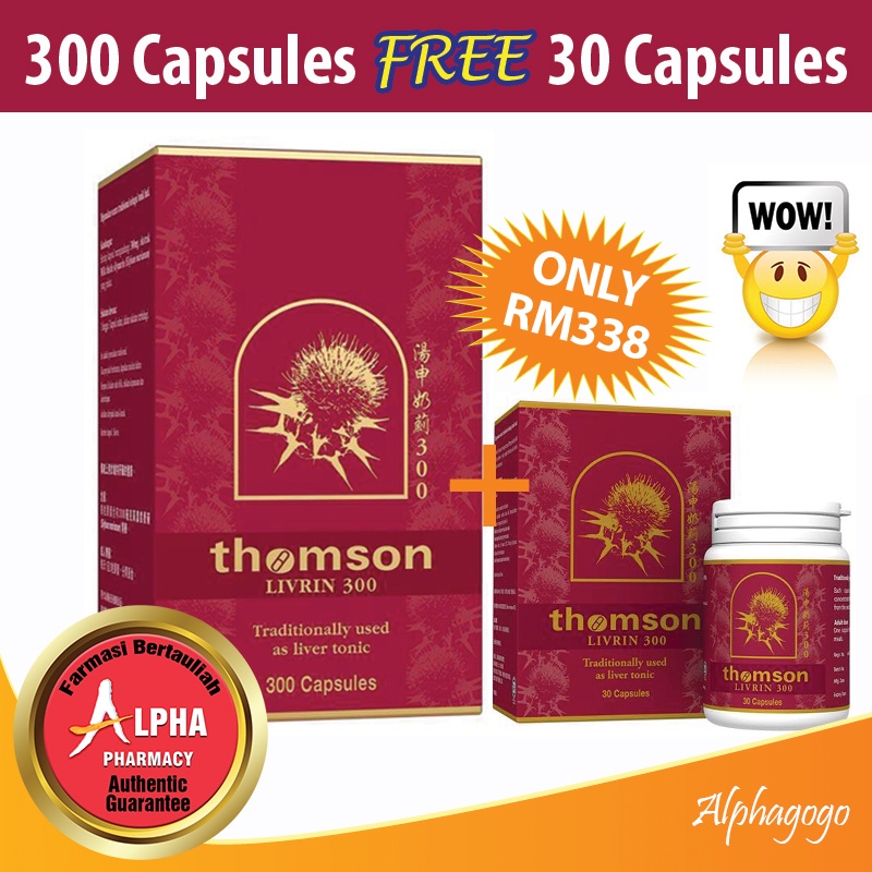 Thomson Livrin 300mg (300 Capsules FREE 30 Capsules) | Shopee Malaysia