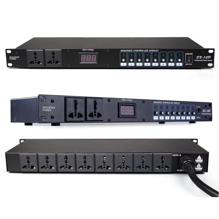 10 Outlet Power Sequencer Conditioner - 13 Amp 2000W Rack Mount Pro Audio Digital Power Supply ...