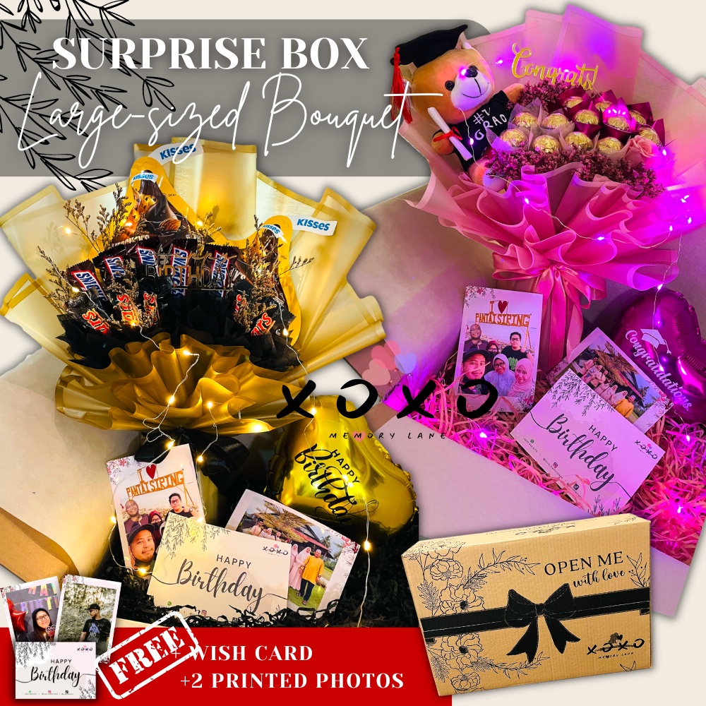 Premium Chocolate Bouquet Surprise Birthday Gift Hadiah Birthday Flower ...
