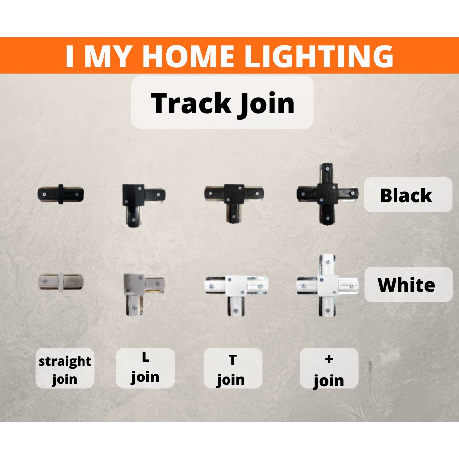 Track light Join track accessories black white L join straight join ...