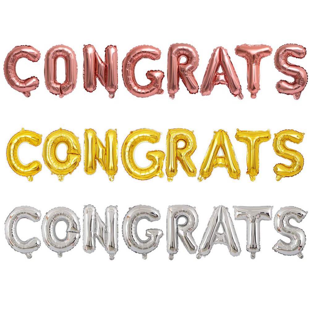 1set 16inch Gold Rose Gold Congrats Globos Congratulation Letter Foil ...