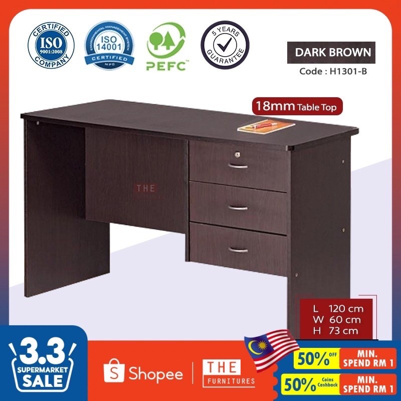 (READYSTOCK) THE L120cm Writing Table Office Table Study Desk with 1 ...