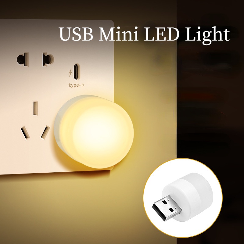 USB Portable Plug-In LED Night Light for Bedroom Bathroom Corridor Mini ...