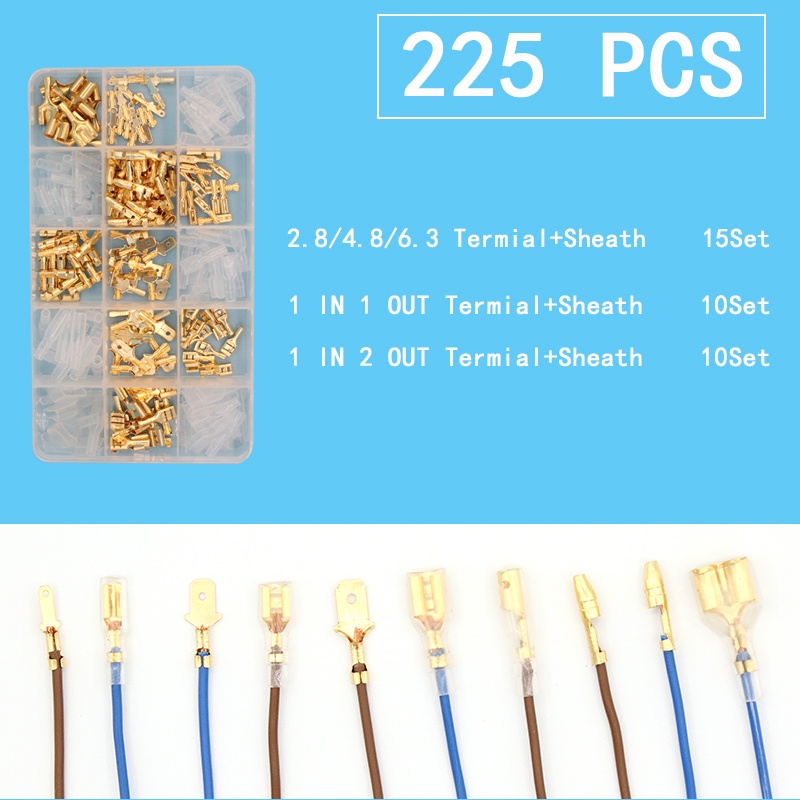 2.8/4.8/6.3 Box Mixed Set Terminal Terminal Male Female Butt Joint ...