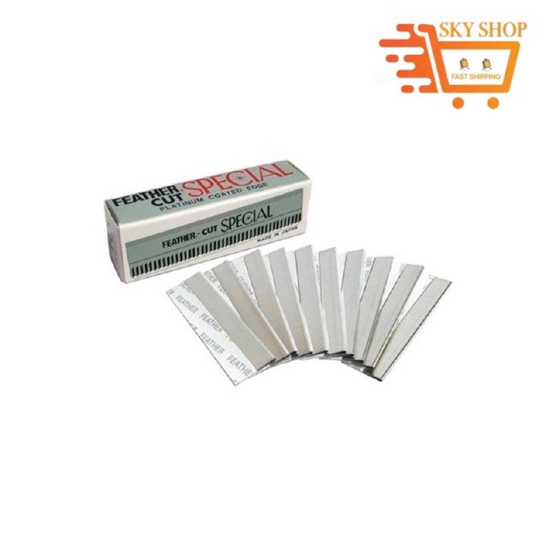 Japan Feather Cut Special Platinum Coated Edge Razor Blades (10 Blades ...