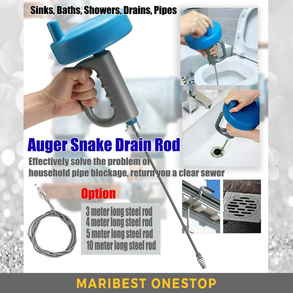 Drain Unblocker Flexible Rod Auger Snake Rod Drain Unclogged Pipe Sink ...