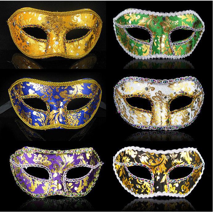 Half Mask Event Mask Gold Silver White | Shopee Malaysia