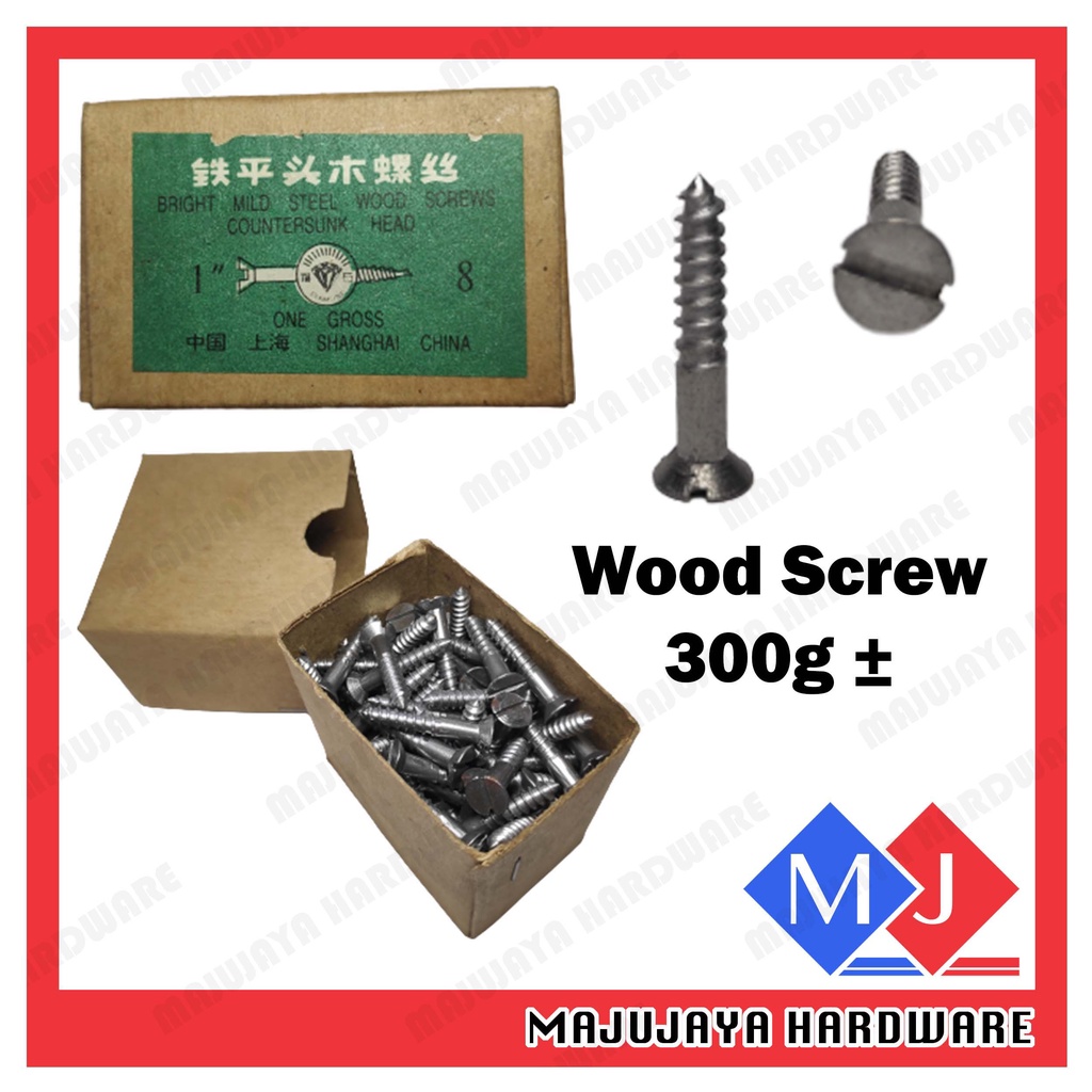 Bright Mild Steel Wood Screws With Countersunk Head Self Tapping Screw ...